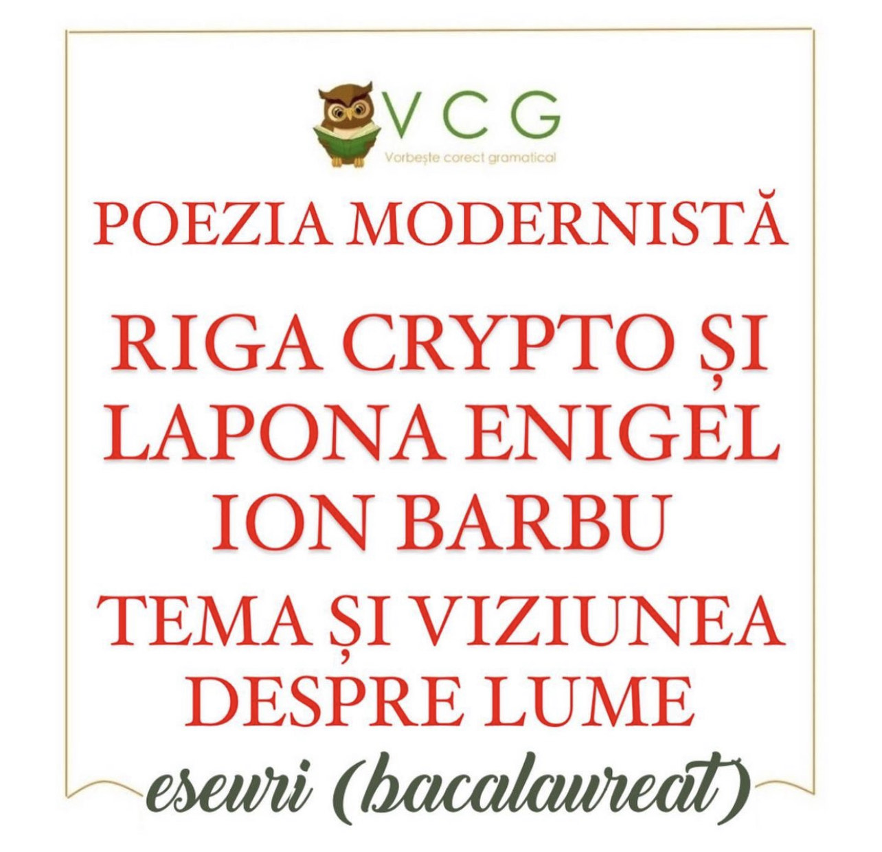 RIGA CRYPTO ȘI LAPONA ENIGEL – ION BARBU (TEMA ȘI VIZIUNEA DESPRE LUME ...